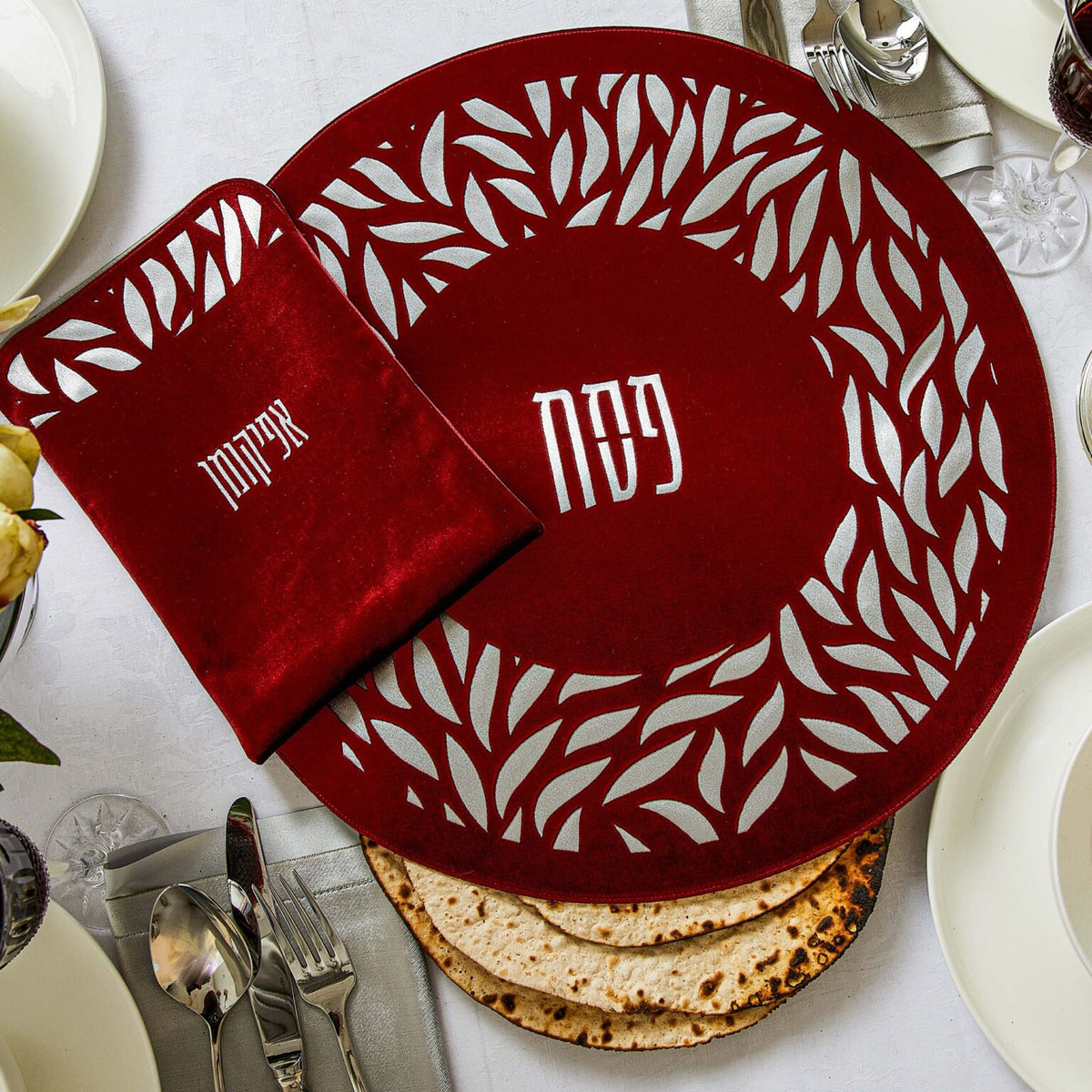 Matzah Cover & Afikomen Bag Set Burgundy – The Happy Kangaroo