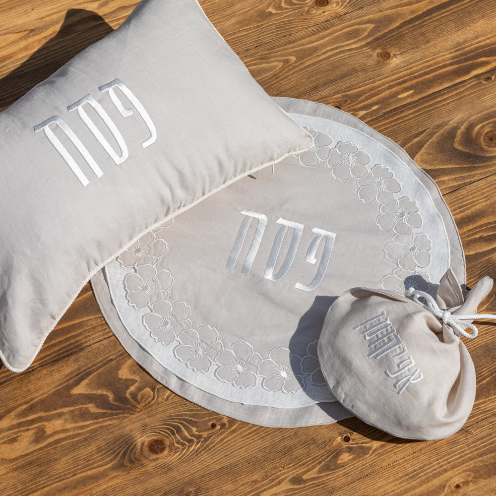 Linen Flower Matzah Cover & Afikomen Bag – The Happy Kangaroo