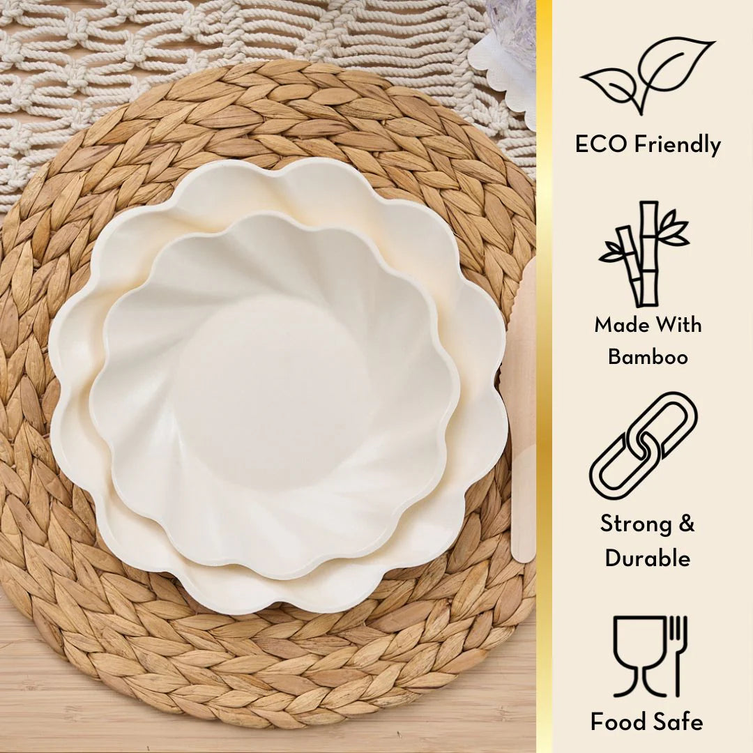 Simply Eco Extra Large Plate- Cream/8pk – The Happy Kangaroo