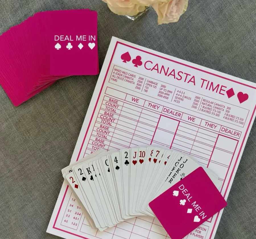 CANASTA SPINNER & PLAYING CARD GIFT SET Pink – The Happy Kangaroo