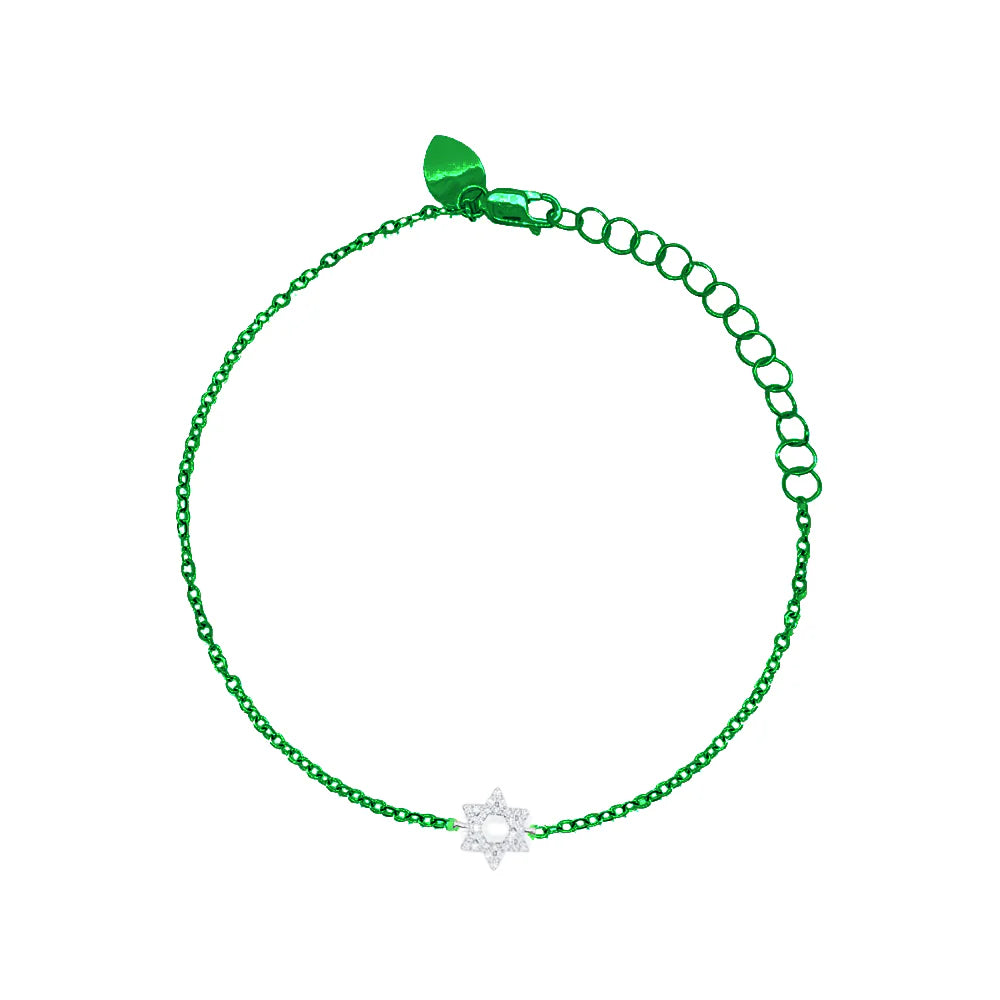 Electric Green Star of David Diamond Bracelet – The Happy Kangaroo